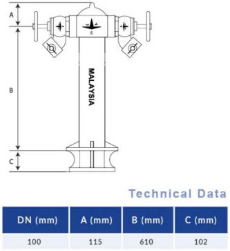 PILLAR HYDRANT COMPLETE WITH OUTLET – LYE
